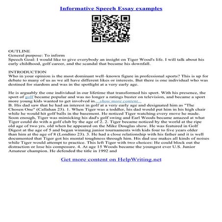 Speech Sample Essay | PDF