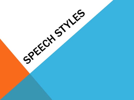 ORAL COMMUNICATION - TYPES OF SPEECH STYLE | PPT
