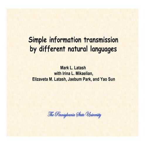 Simple information transmission by different natural languages | PDF