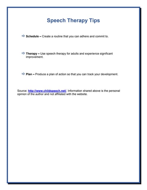 Child Speech Therapy | PDF
