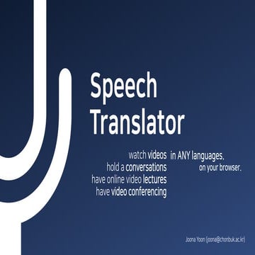 Speech translator | PDF