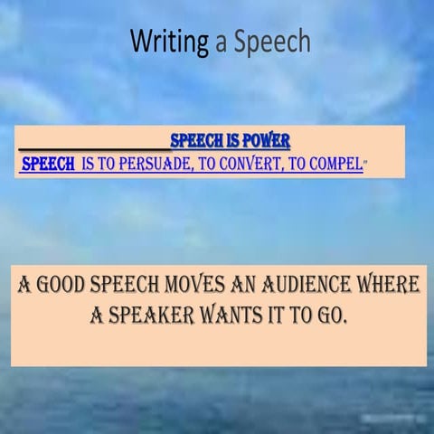 Speech writing | PPTX