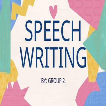 SPEECH WRITING in Oral Communication Subject | PPT