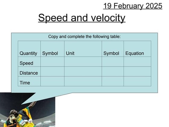 Speed and velocity | PPT