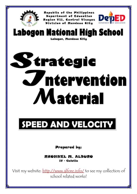 Speed and Velocity Science_Grade - Seven | PPT