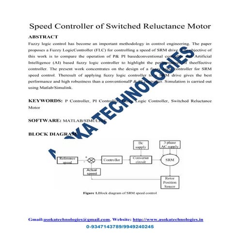 Speed Controller Of Switched Reluctance Motor Pdf