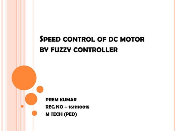 Design And Implementation Of Dc Motor Speed Control Using Fuzzy Logic Pdf