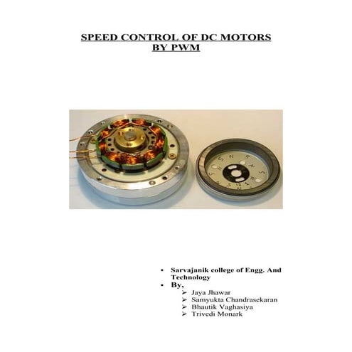 Speed control of dc motors | DOC