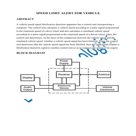 Speed limit alert for vehicle | PDF