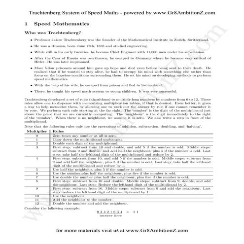 Speed maths techniqiues in multiplication(2) | PDF