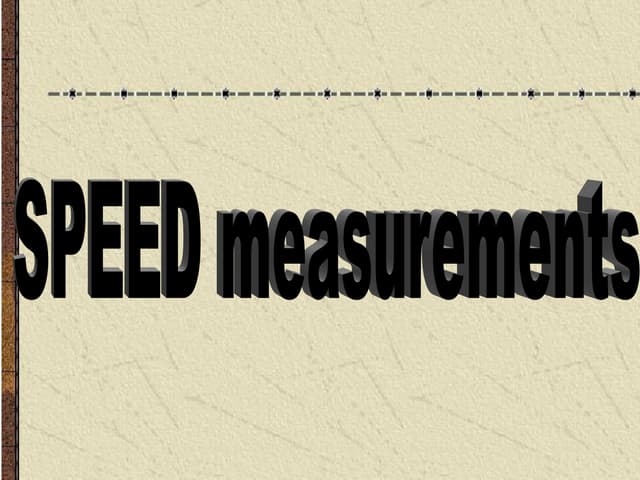 Speed measurement, tachometer | PPTX