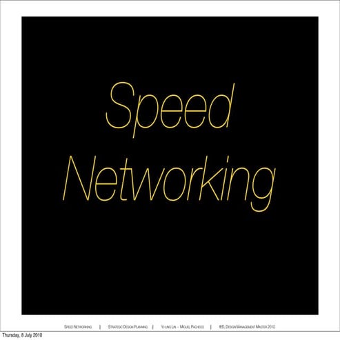 Speed Networking Strategy Planning | PDF