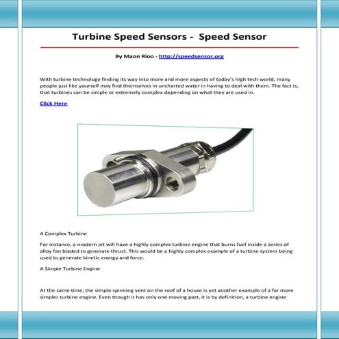 Speed sensor | PDF