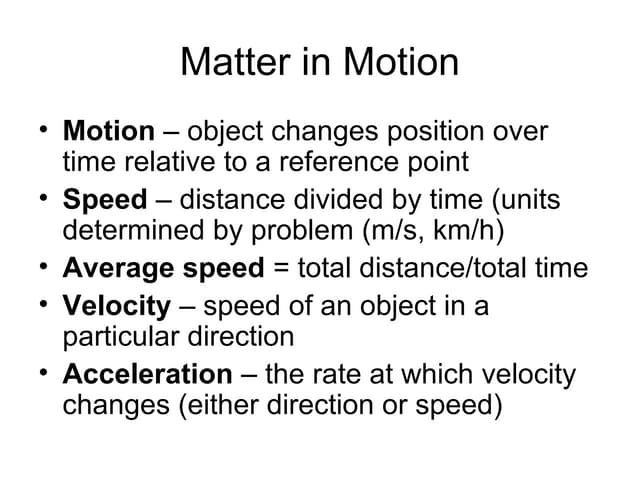 Speed, Velocity And Acceleration | PPT