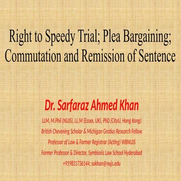 SPEEDY TRIAL - PLEA BARGAINING - COMMUTATION AND REMISSION OF SENTENCE.pptx