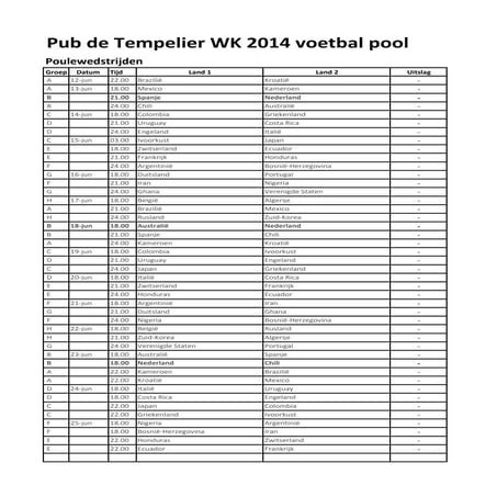 Speelschema wk 2014 | PDF