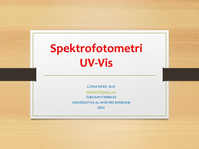 Macam spektrofotometri dan perbedaannya | DOCX