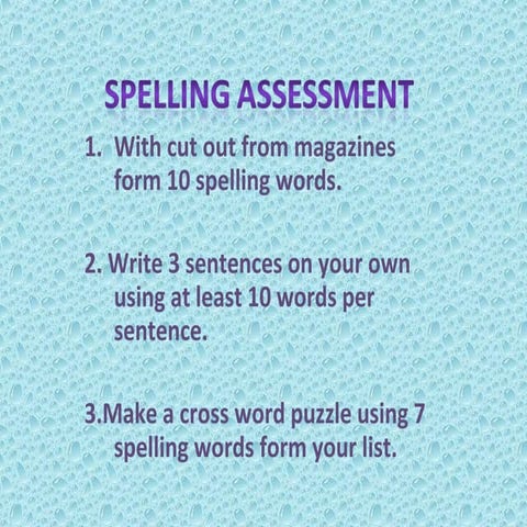 Spelling assessment | PPT