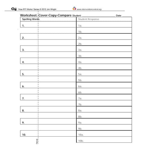 Spelling cover copy_compare_student_worksheet | PDF