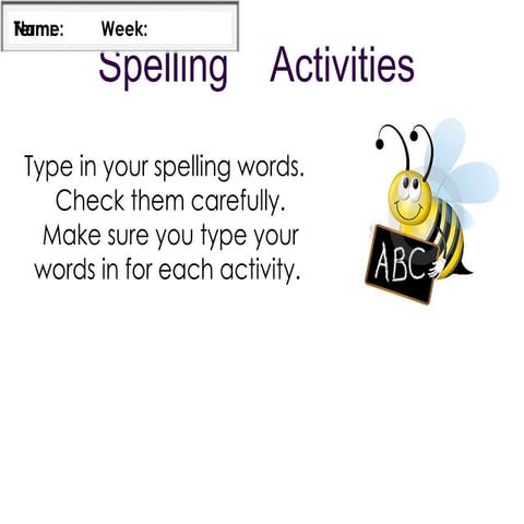 Spelling homework slideshow | PPT