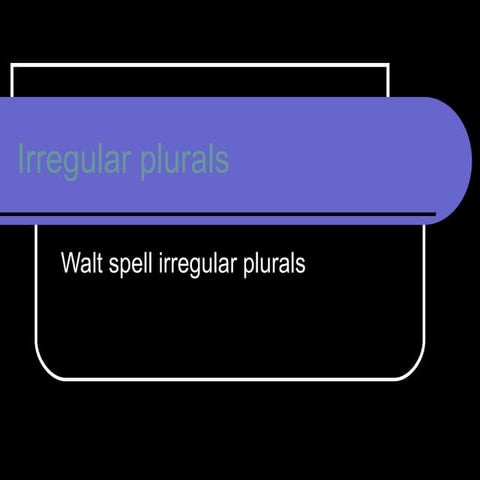 Spelling irregular plurals | PPT