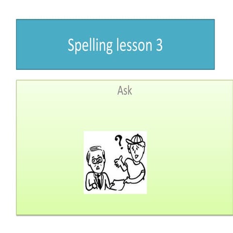 Spelling lesson 3 | PPTX