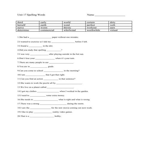 Spelling List # 4 | DOC