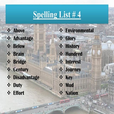 Spelling list #4 | PDF
