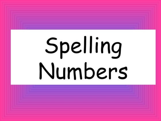 Numbers | PPT