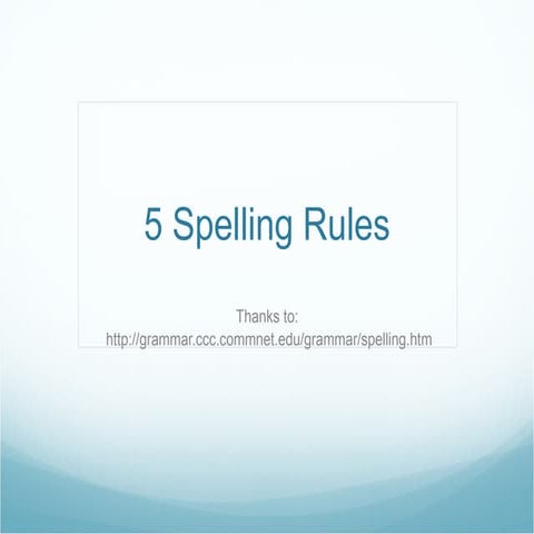 Spelling rules | PPT