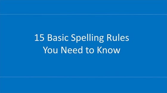 Spelling | PPT