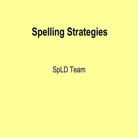 Spelling strategies sept 2015 | PPT