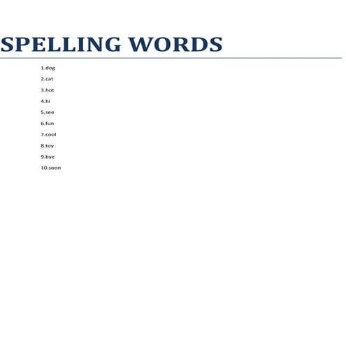 Spelling words | DOCX