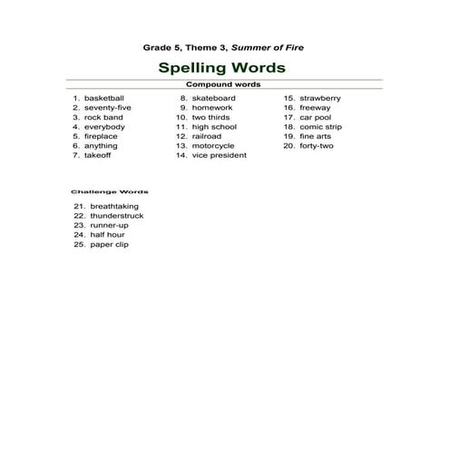 Spelling words | DOC