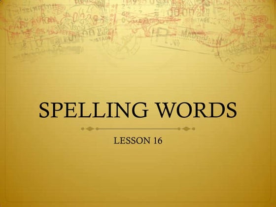 Spelling word L7 | PPT