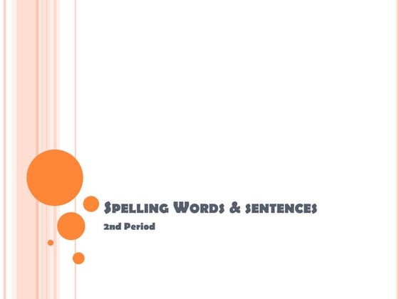 Spelling Homeworks | PPTX