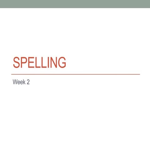 Spelling words week 2 | PPT