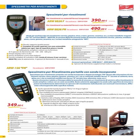 Spessimetro per rivestimenti arw 8826 fn | PDF