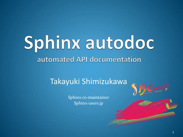 Sphinx Autodoc Automated Api Documentation Pycon Apac 2015 In Taiwan Ppt 5916