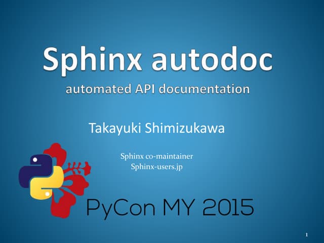 Sphinx Autodoc Automated Api Documentation Pyconmy 2015 Ppt