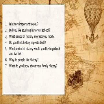 Topic: History-Speaking Questions for Warm-ups | PPT