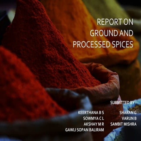 Spice Entrepreneurship Plan | PPT