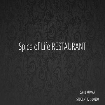 Spice of life restaurant | PPTX