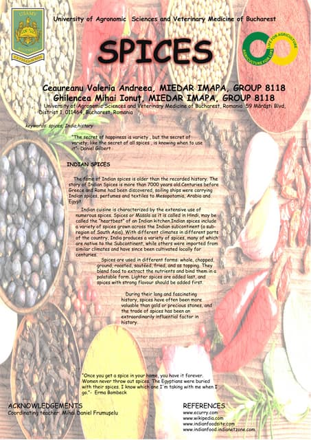 Spices | PPT | Cooking | Food & Drink