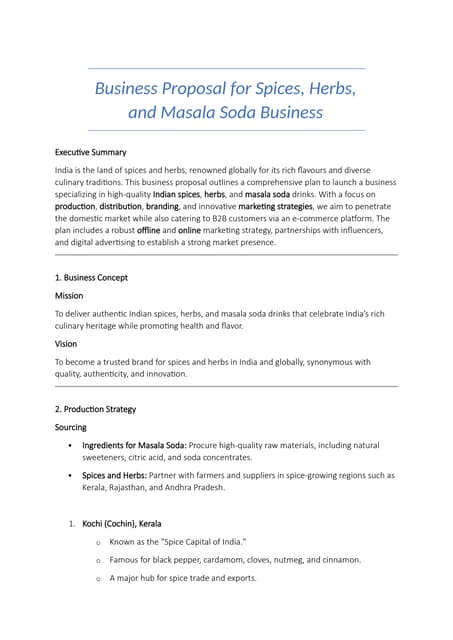 PROPOSAL FOR NEW SPICE BUSINESS ( BUSSINESS PLAN).pdf | Commodities ...