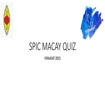 Spic macay quiz prelims | PPTX