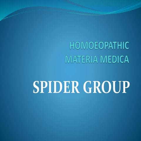 POWER OF SPIDER MEDICINES- A COMPARATIVE STUDY | PPTX