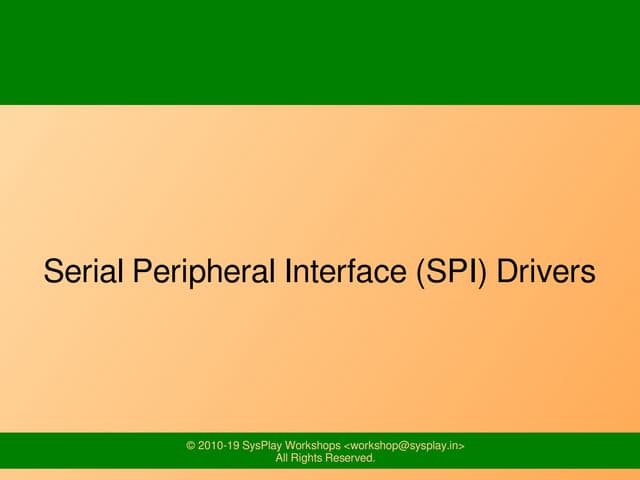 Spi Drivers Pdf