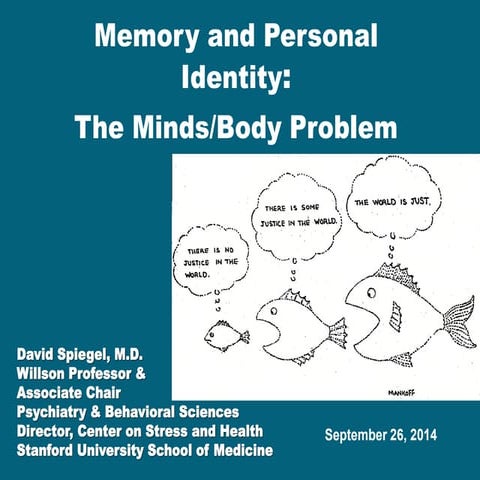 Memory and Personal Identity: The Minds/Body Problem by David Spiegel ...