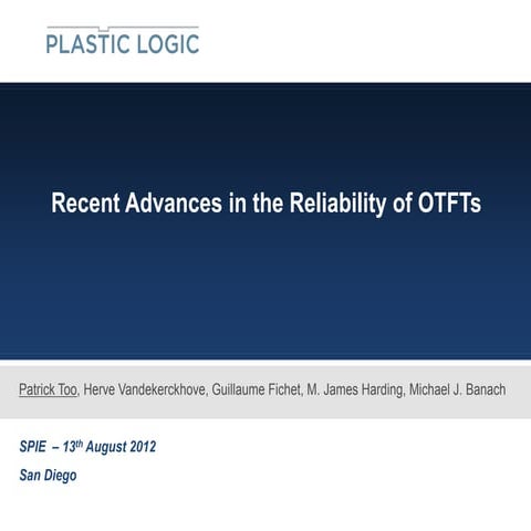 OTFT Driven Displays - Enabling Innovative Applications